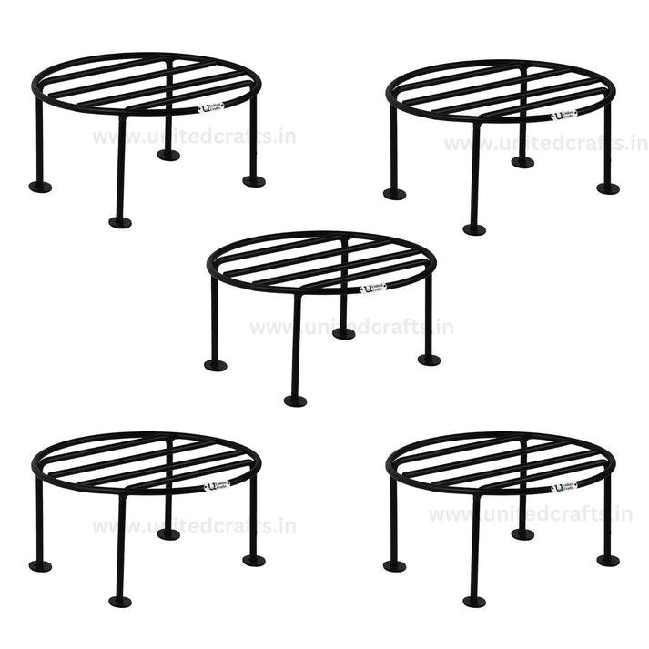 UnitedCrafts Dion Round Pot Stand/High-Quality Stands (Black)
