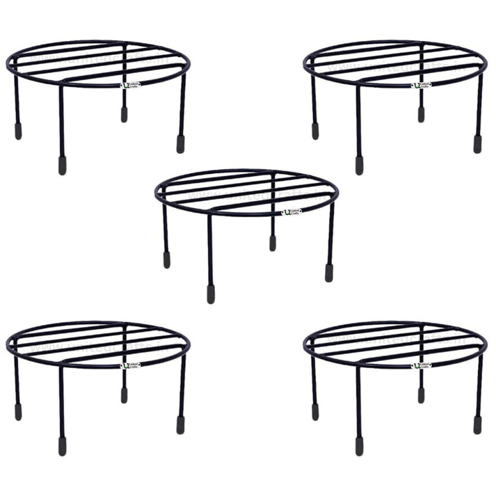 UnitedCrafts Driss Round Pot Stand/High-Quality Stands (Black)